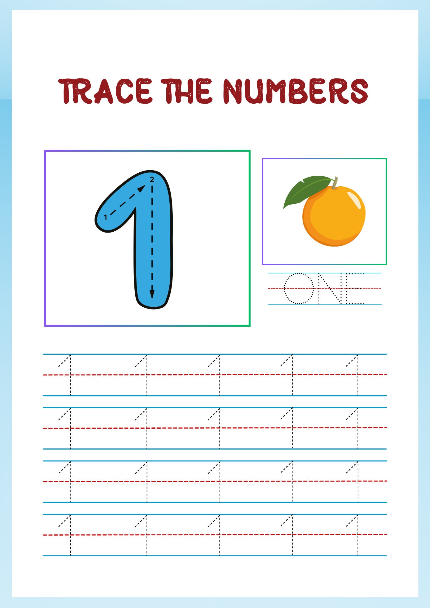 Printable Math Numbers and Words Worksheet, Math Problems, Number Words ...