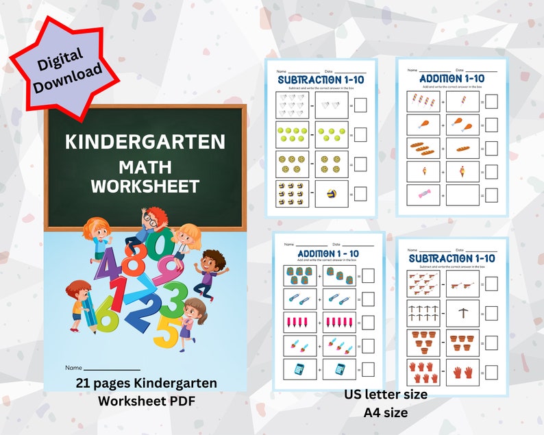 Printable Kindergarten Math Worksheet, Math Problems, Early Learning ...