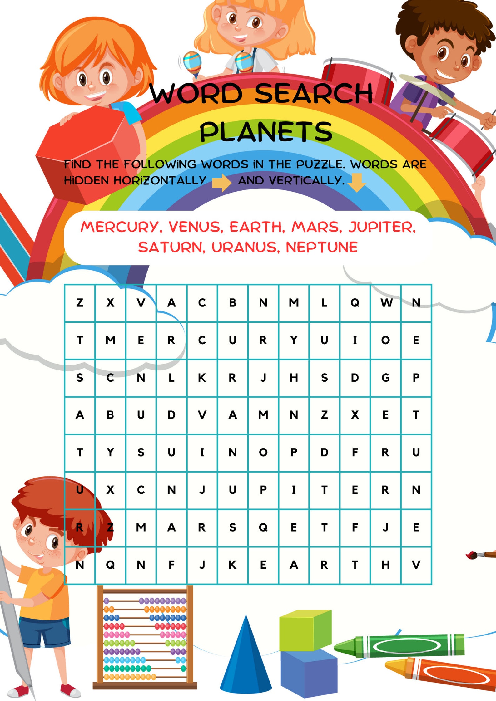 Printable Science Word Search Worksheet, Science Worksheet, Word Search ...