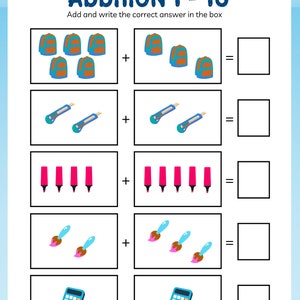 Printable Kindergarten Math Worksheet, Math Problems, Early Learning ...