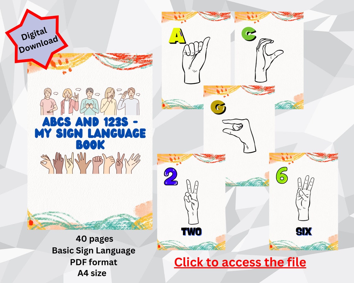 Printable Basic Sign Language, ASL Sign Posters, ASL Learning for Kids ...