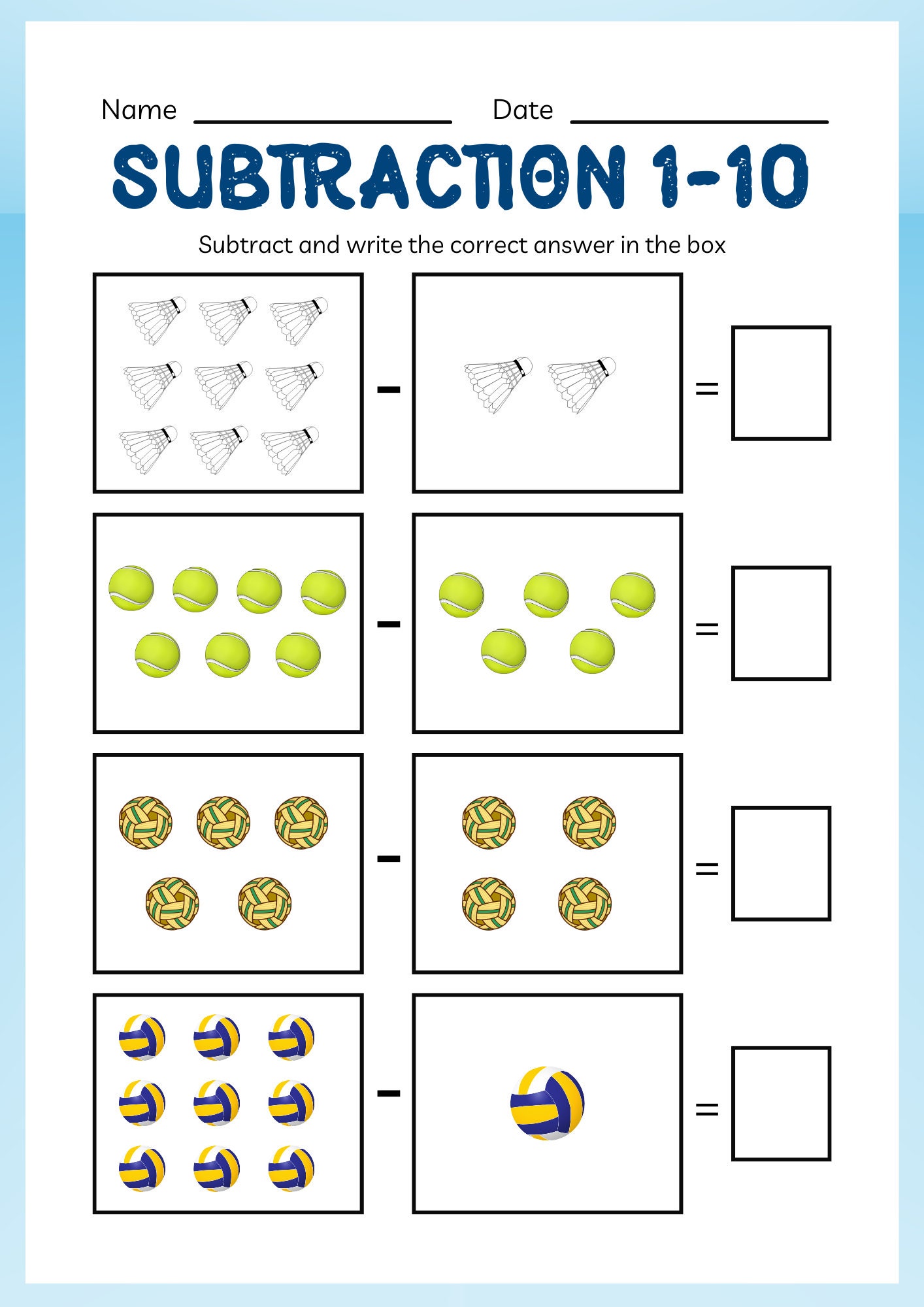 Printable Kindergarten Math Worksheet, Math Problems, Early Learning ...