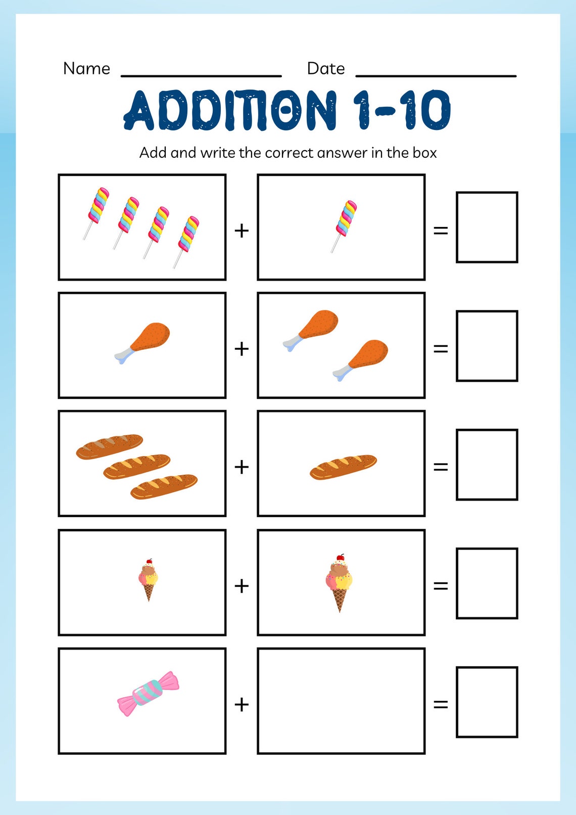 Printable Kindergarten Math Worksheet, Math Problems, Early Learning ...