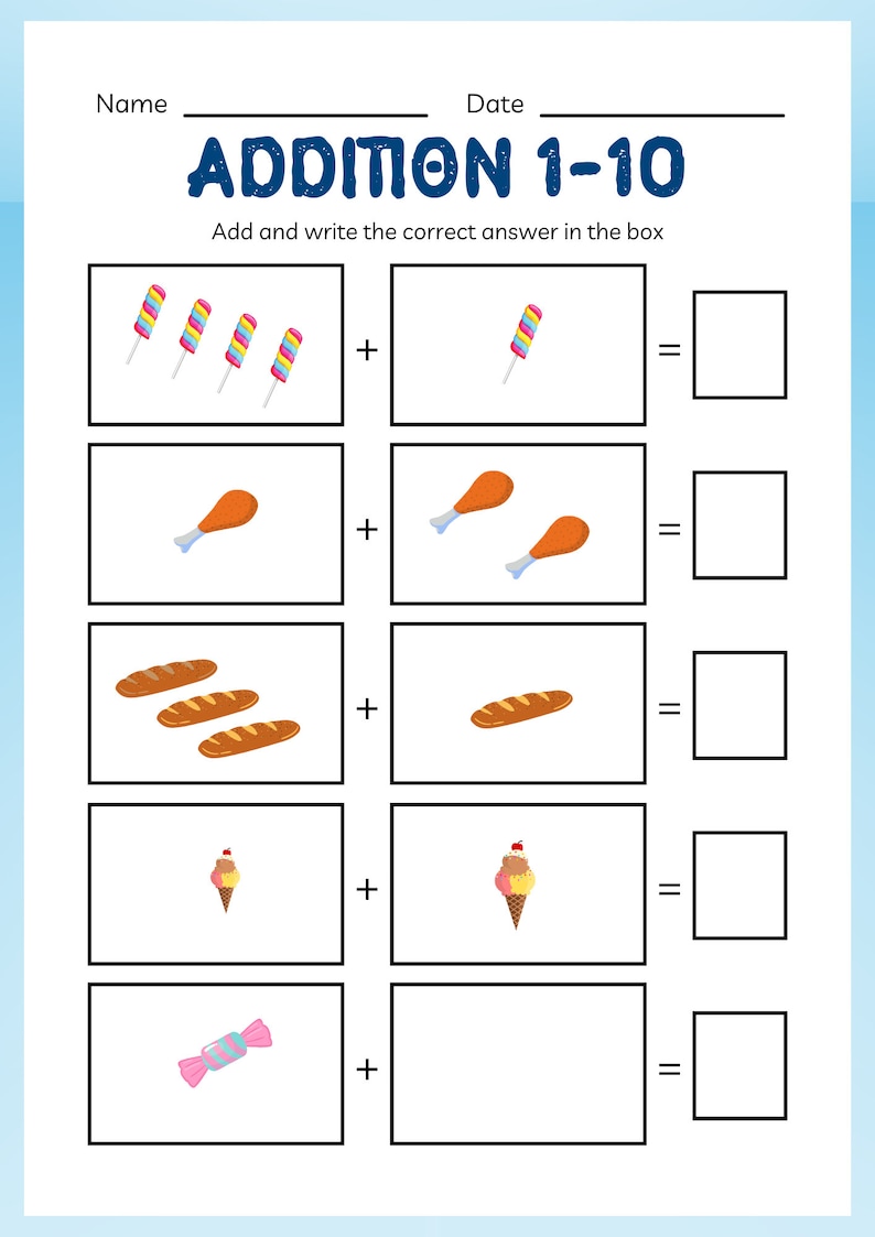 Printable Kindergarten Math Worksheet, Math Problems, Early Learning ...