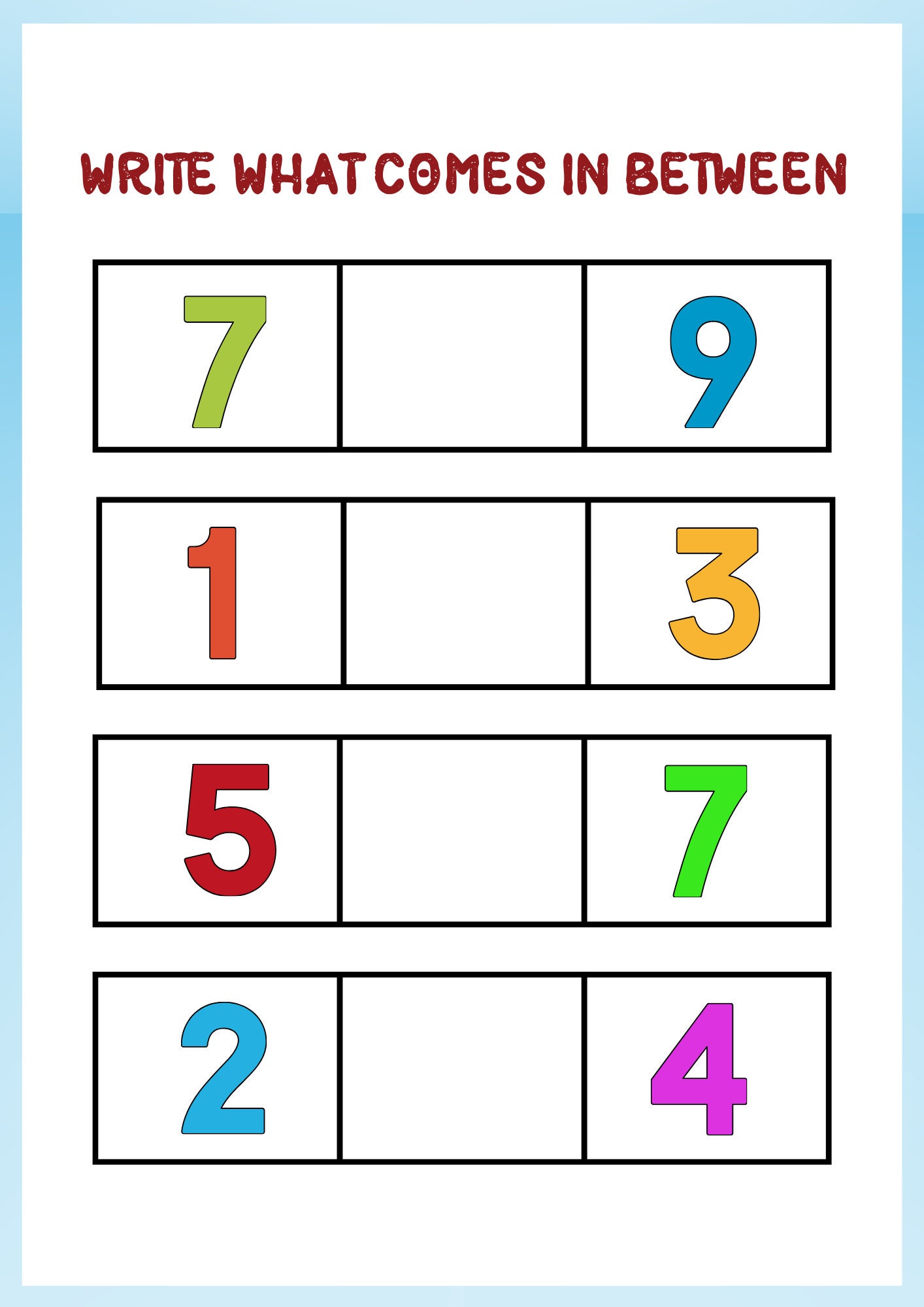 Printable Math Numbers and Words Worksheet, Math Problems, Number Words ...