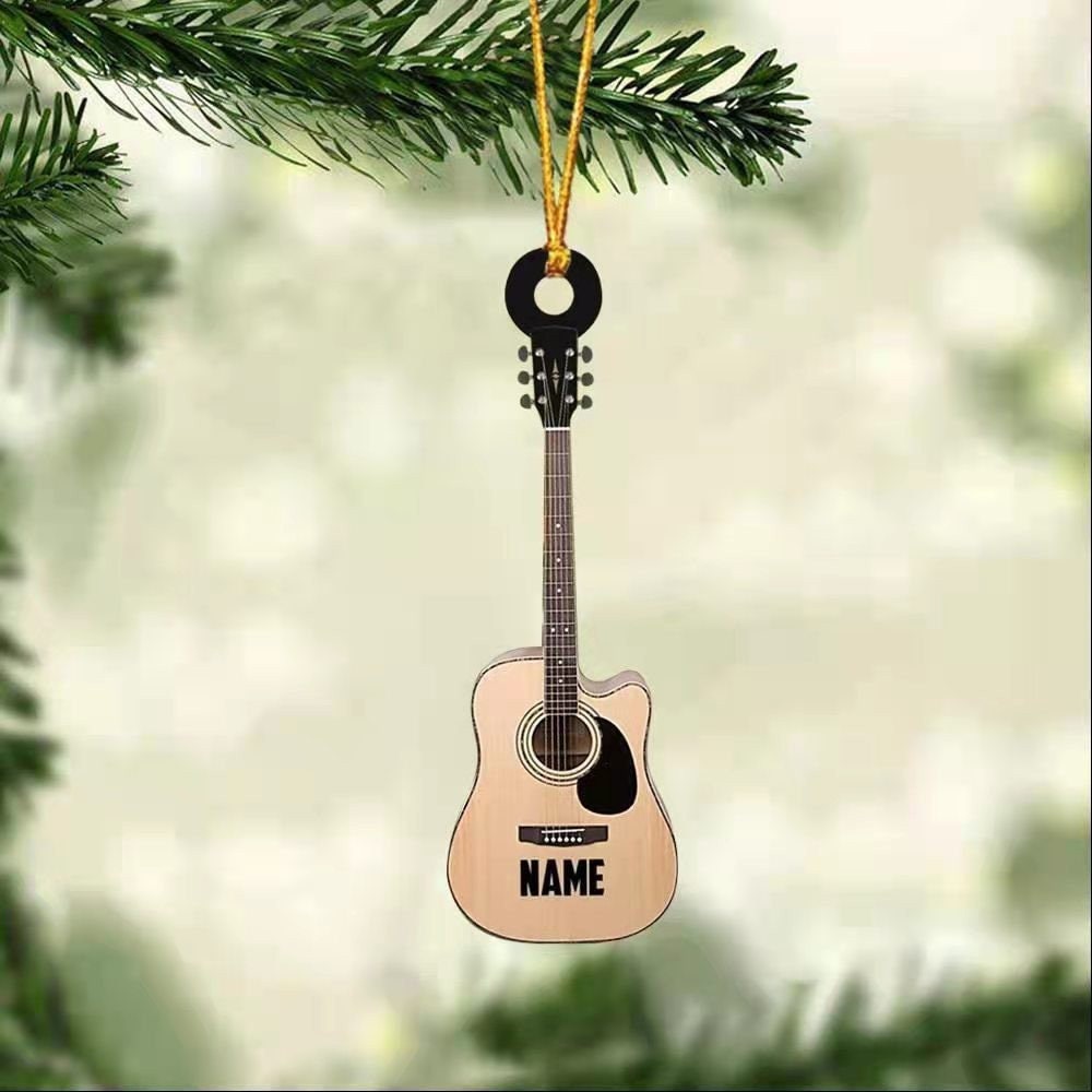 Personalised Guitar Shaped Memorial Tree Decoration Unique Gift Car ...