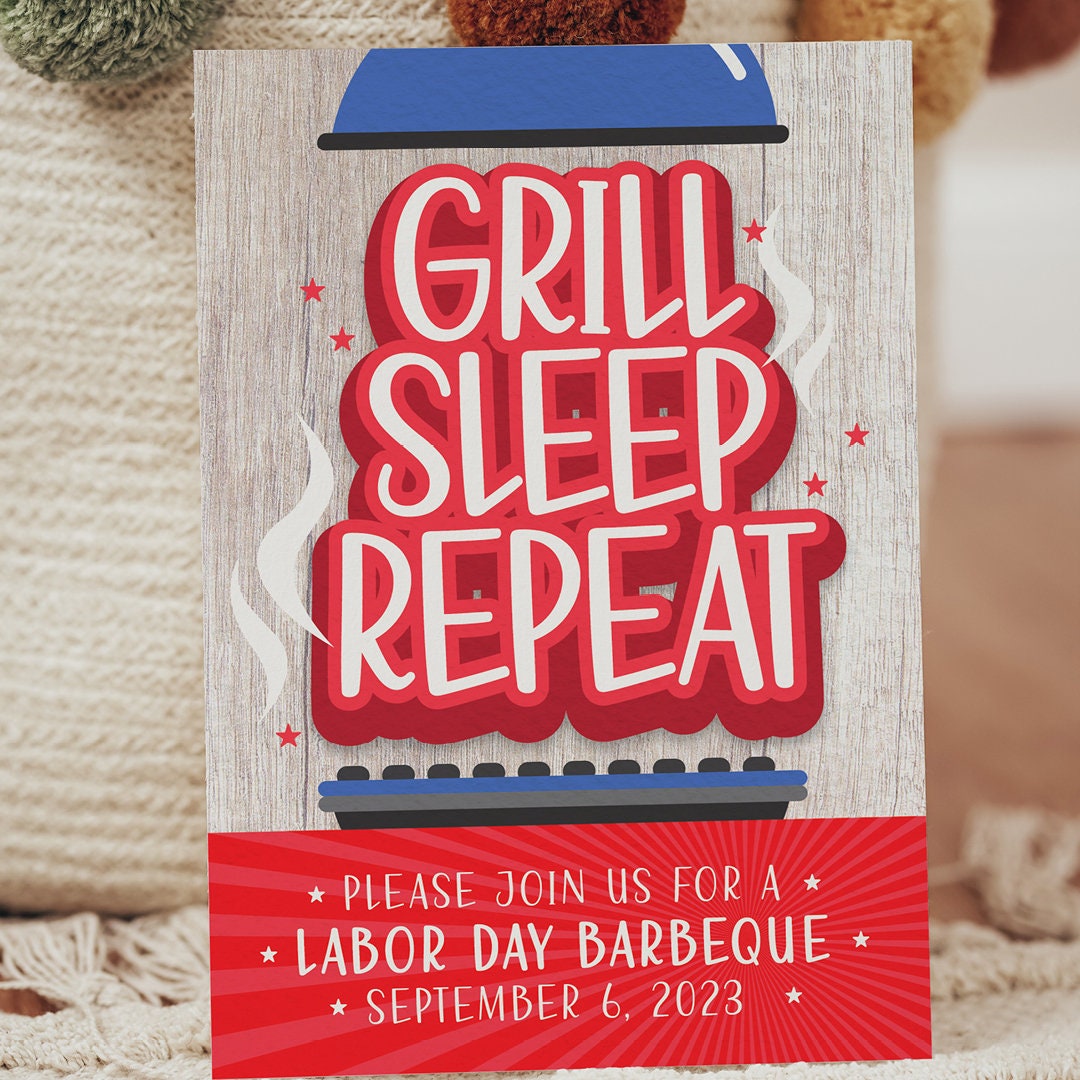 Labor Day, Invitation, Printable Card, Downloadable, Blank Card ...