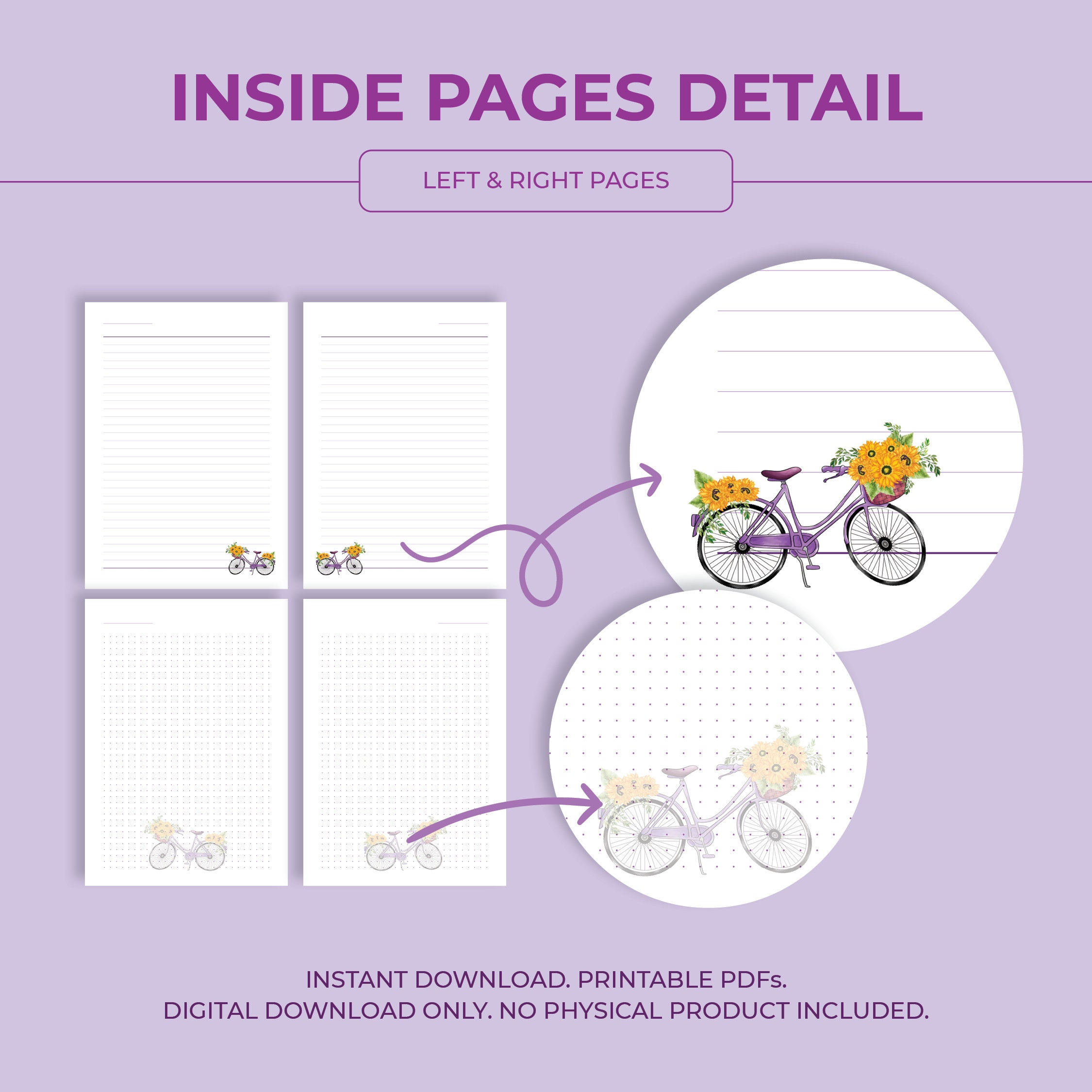 BTS Inspired Notebook, Printable PDF, Namjoon, Namjooning, Bike ...