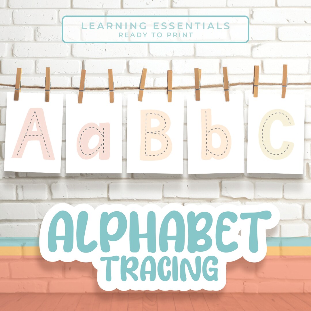 Alphabet Tracing Flashcards Preschool Materials Homeschool Printables ...