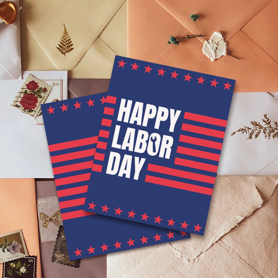 Labor Day Card, Printable Card, Downloadable, Blank Card, Instant ...