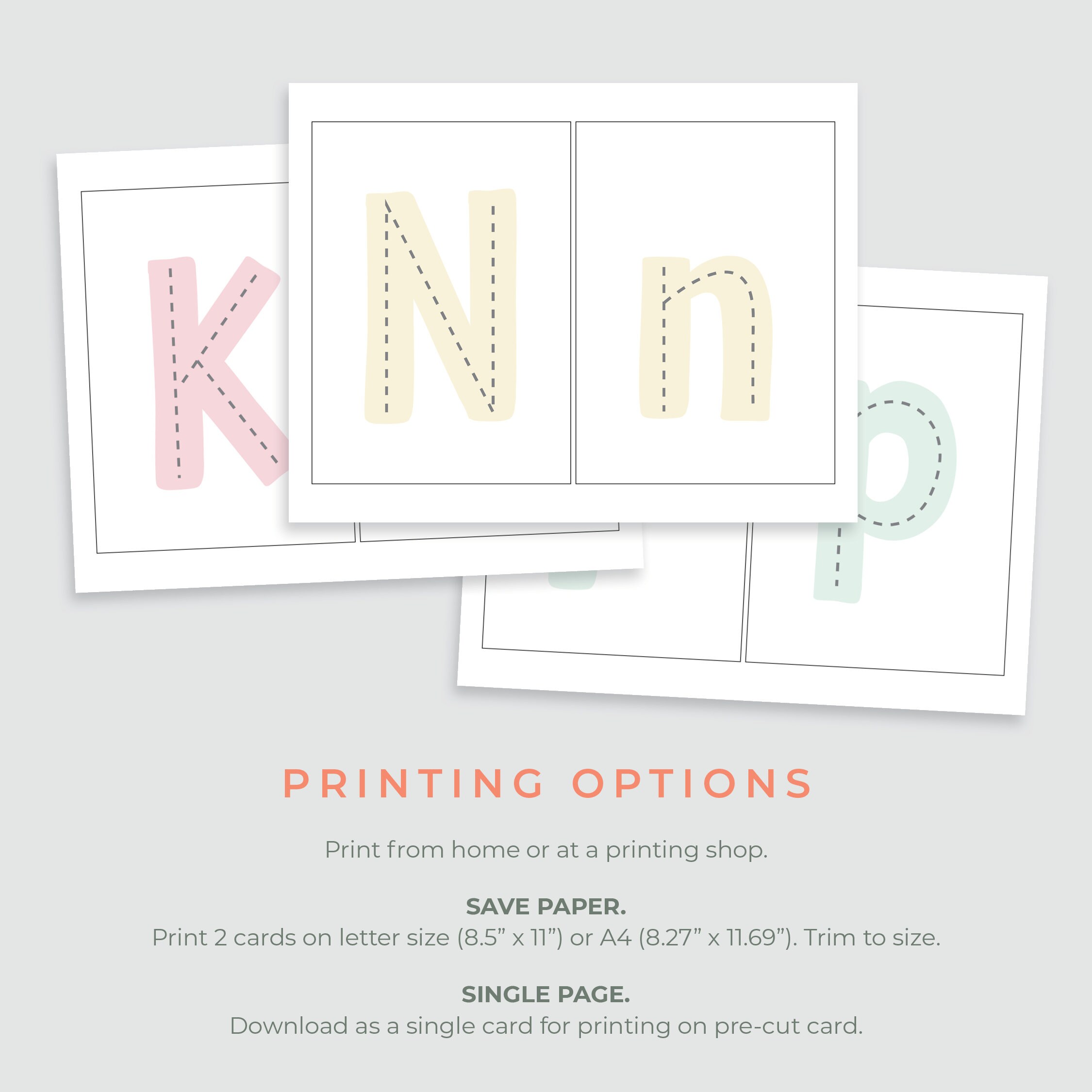 Alphabet Tracing Flashcards Preschool Materials Homeschool - Etsy