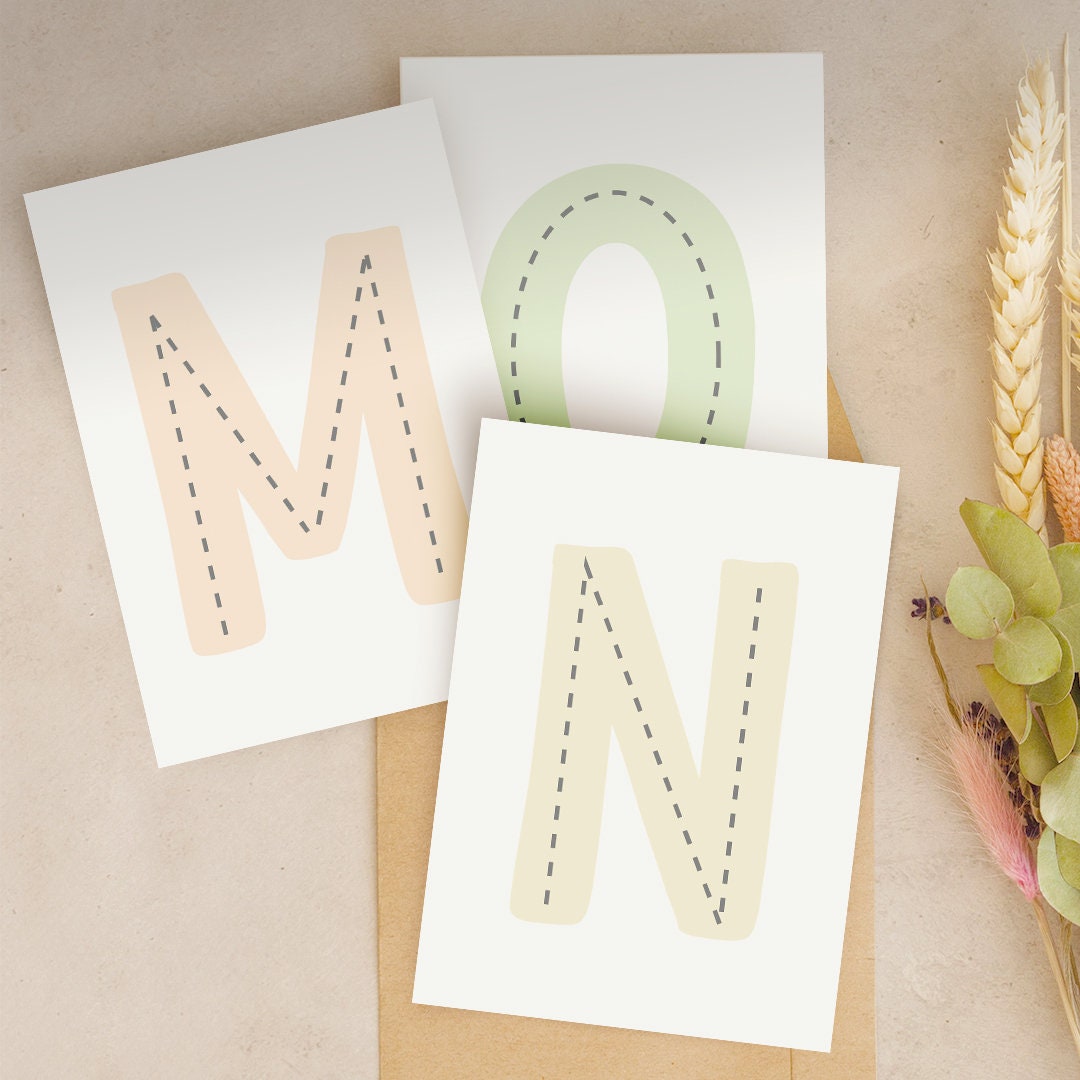 Alphabet Tracing Flashcards Preschool Materials Homeschool - Etsy