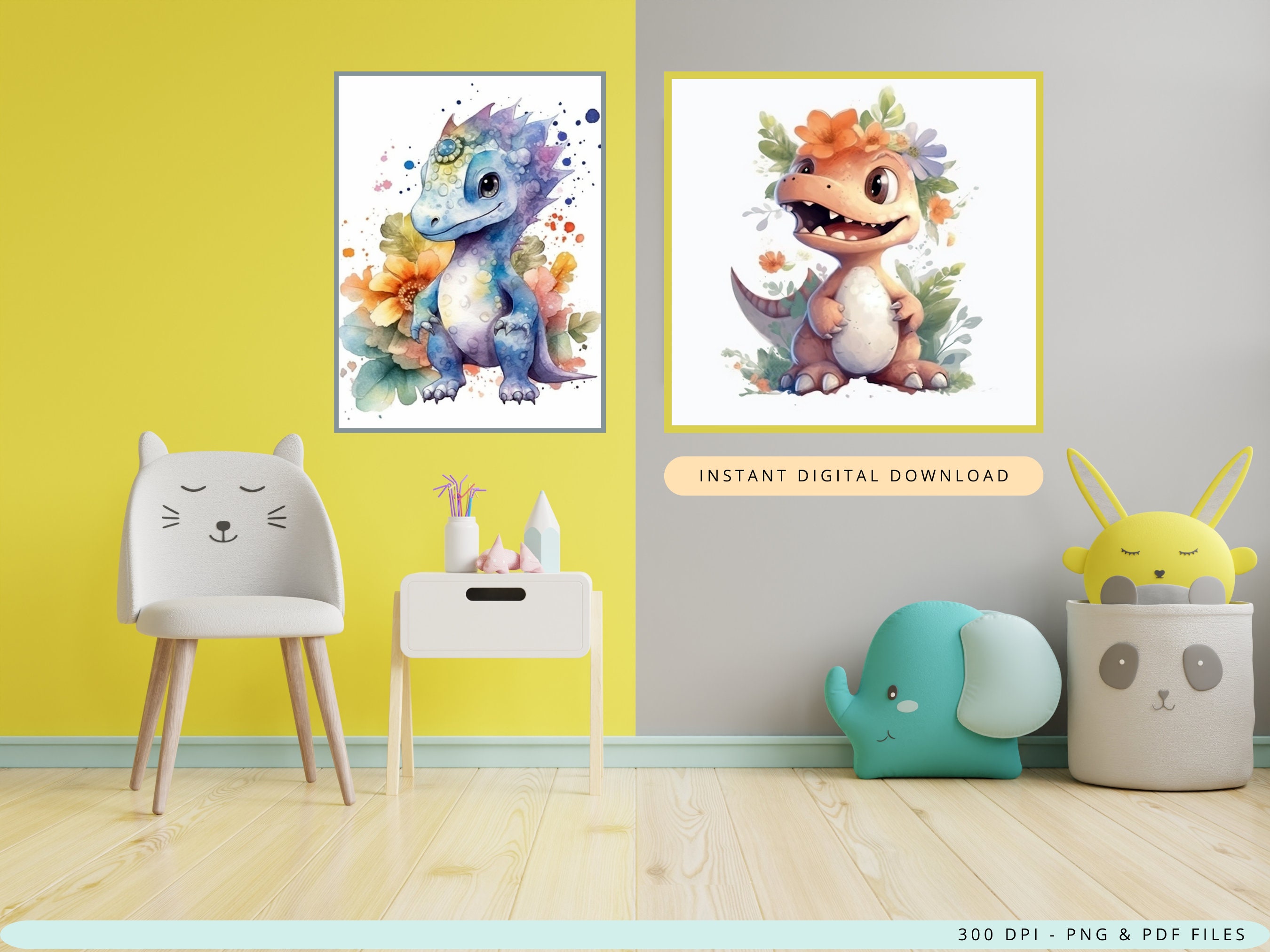 Dinosaur Poster Jungle Nursery Decor Dino Nursery Decor - Etsy
