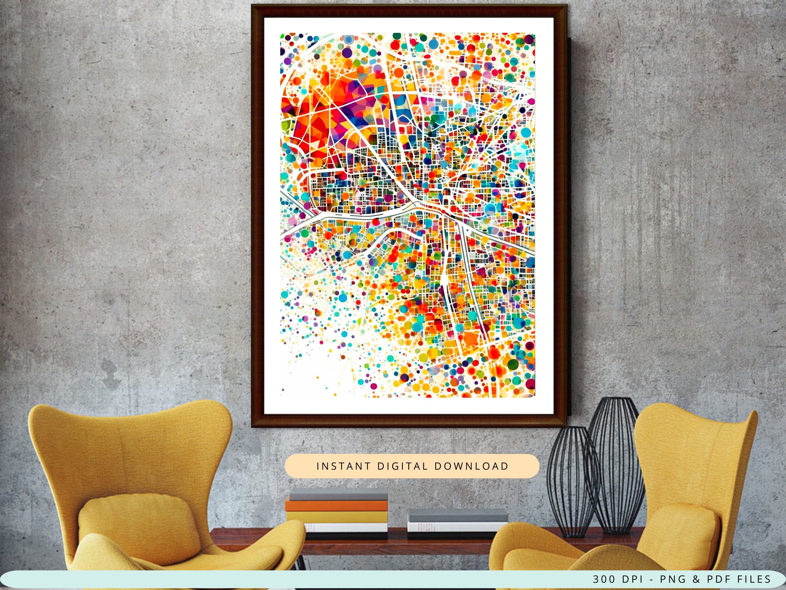 City Map Prints 3 Piece Wall Art City Map Download Gallery - Etsy