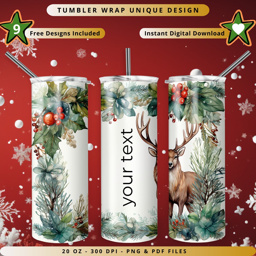 Dasher the Fastest Reindeer of Christmas Tumbler Wrap, 20 Oz Tumbler ...