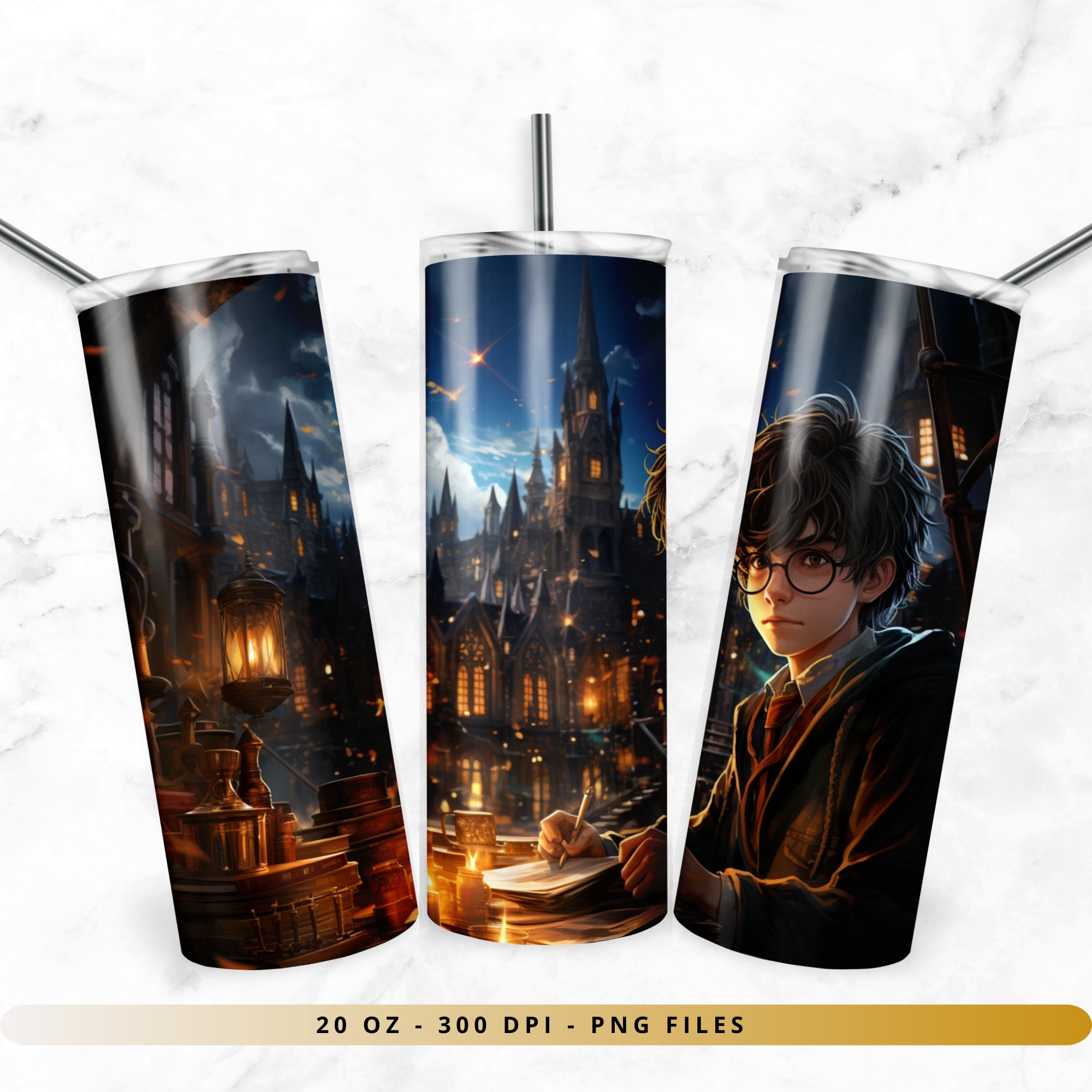 Magic Tumbler Wrap Wizard With Glasses is Studying, Digital Product ...