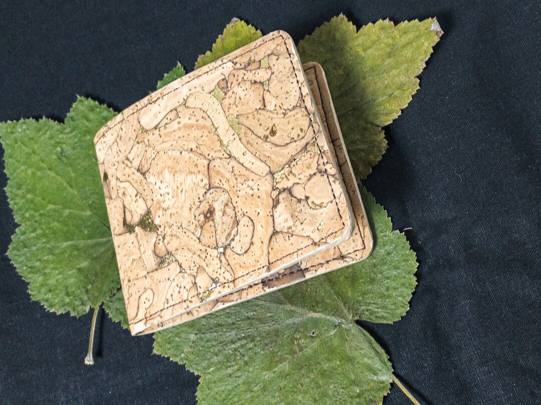 Cork Billfold Wallet - Irregular Texture With Gold Flecks - Etsy