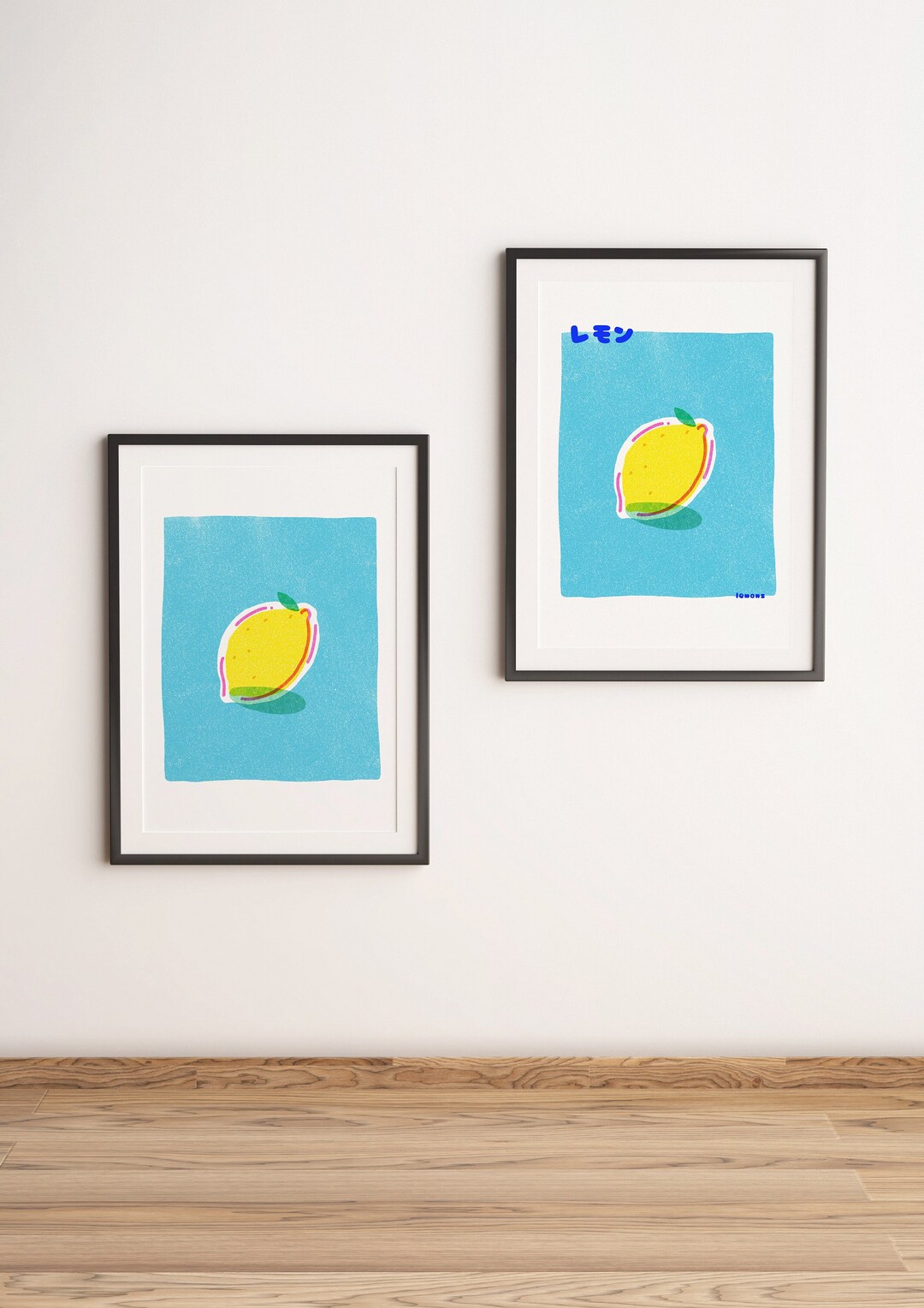 Lemon Riso Digital Print Set | Printable Kitchen Wall Art | Lemon Wall ...