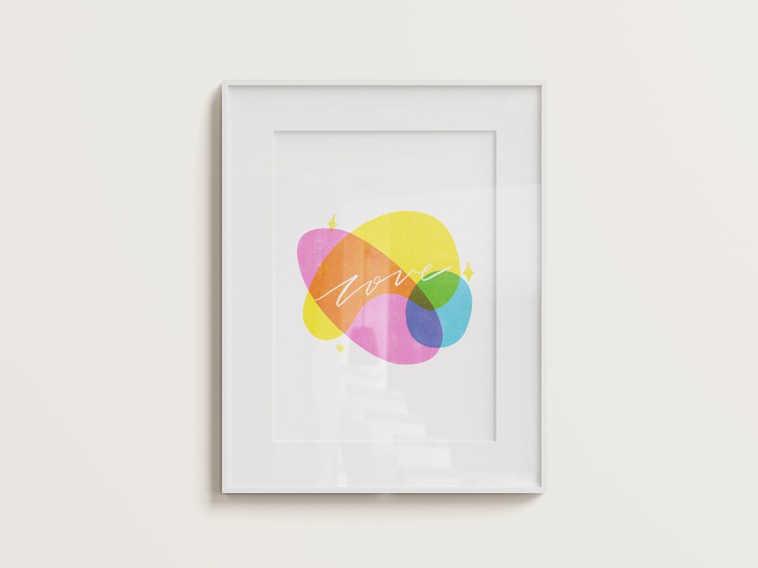 Love Calligraphy Riso Digital Wall Art, Aesthetic Christian Print ...