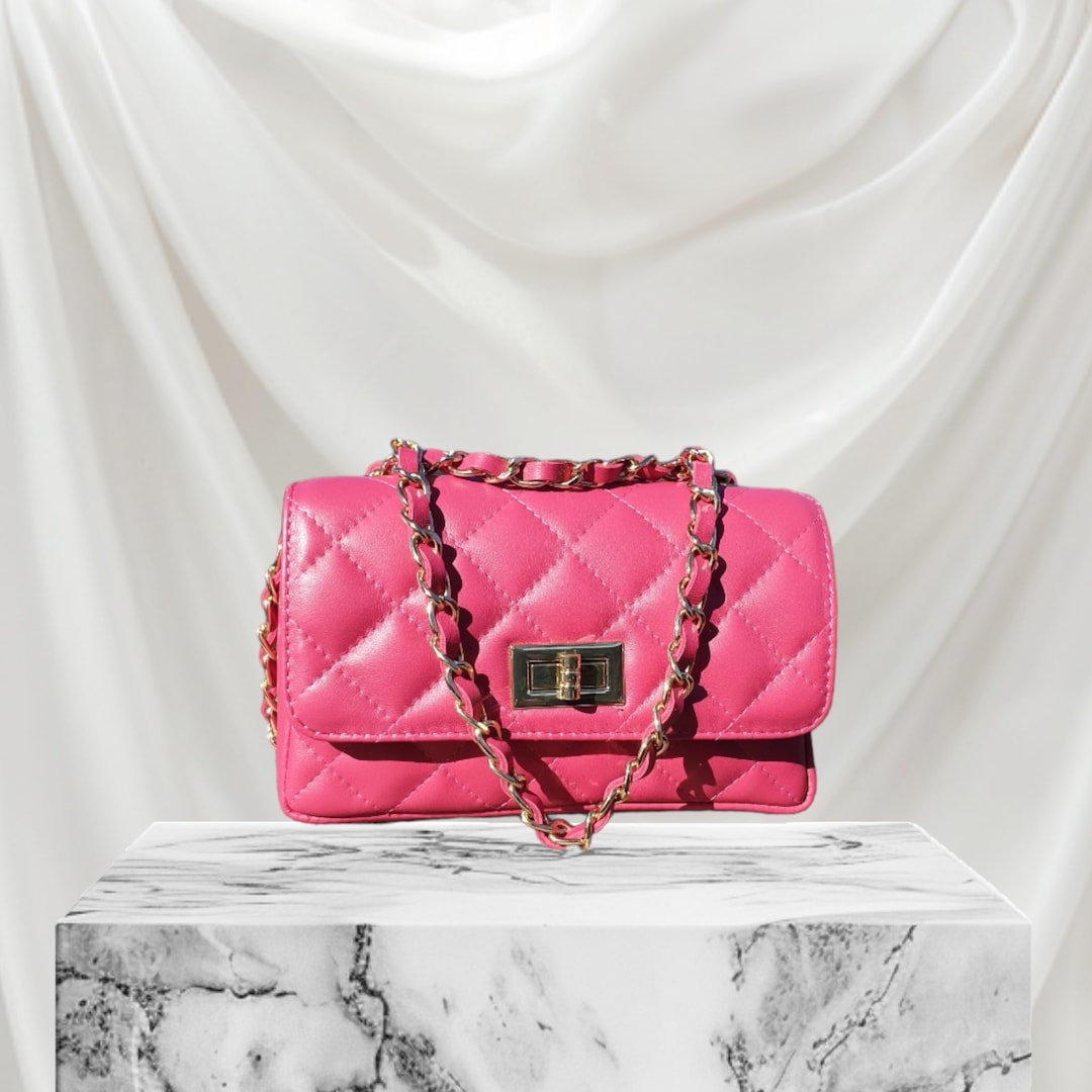 Italian Fucsia Leather Quilted Bag With Shoulder Strap fushia Color - Etsy