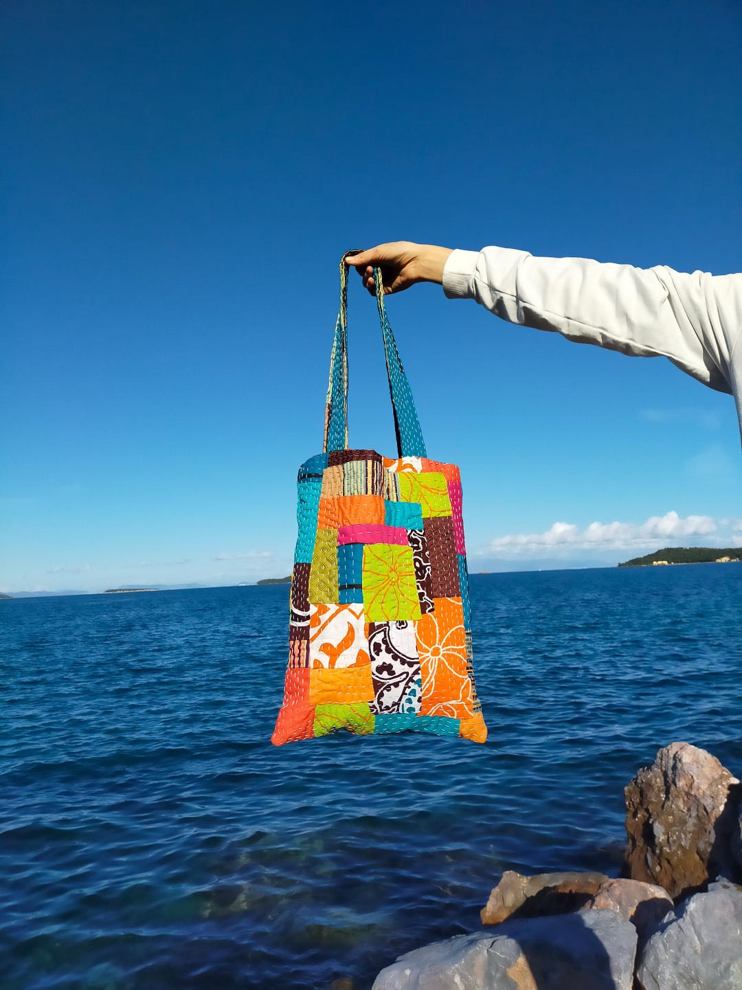 Kawandi Style Handmade Envelope Pouch | Upcycled Quilted Fabric, Eco ...