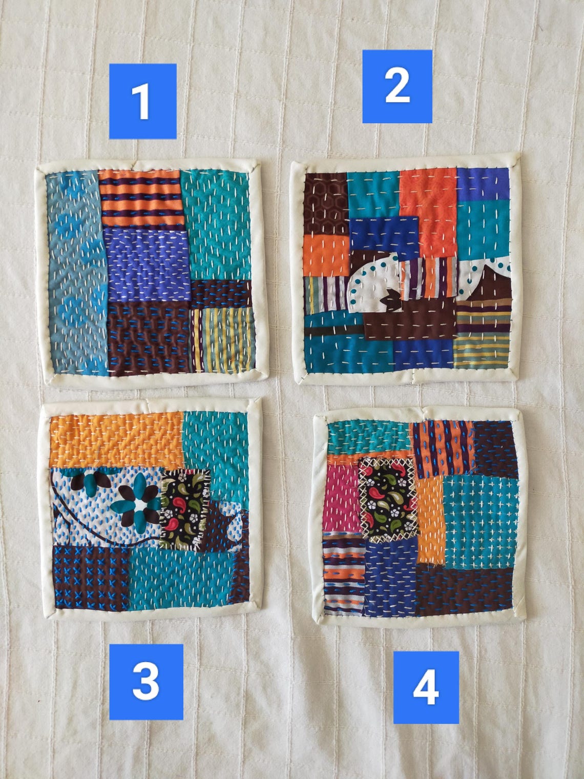 Handmade Kawandi & Kantha Patchwork Mugrug | Sustainable Slow Stitching Coaster - Etsy