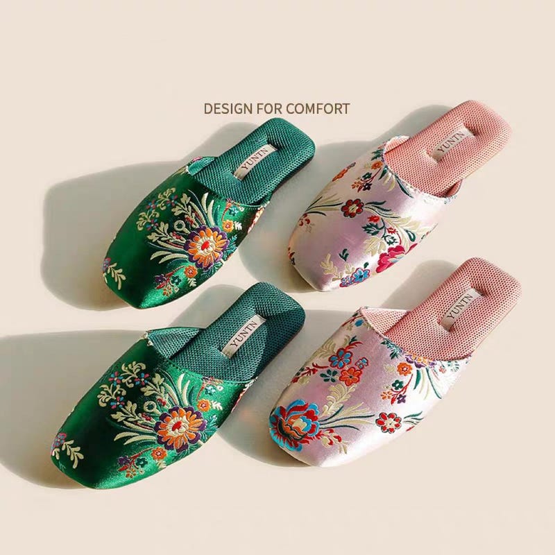 Embroidered Slippers - Etsy