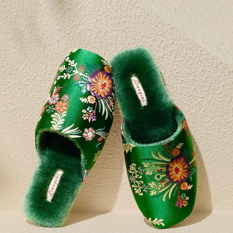Embroidered Slippers - Etsy