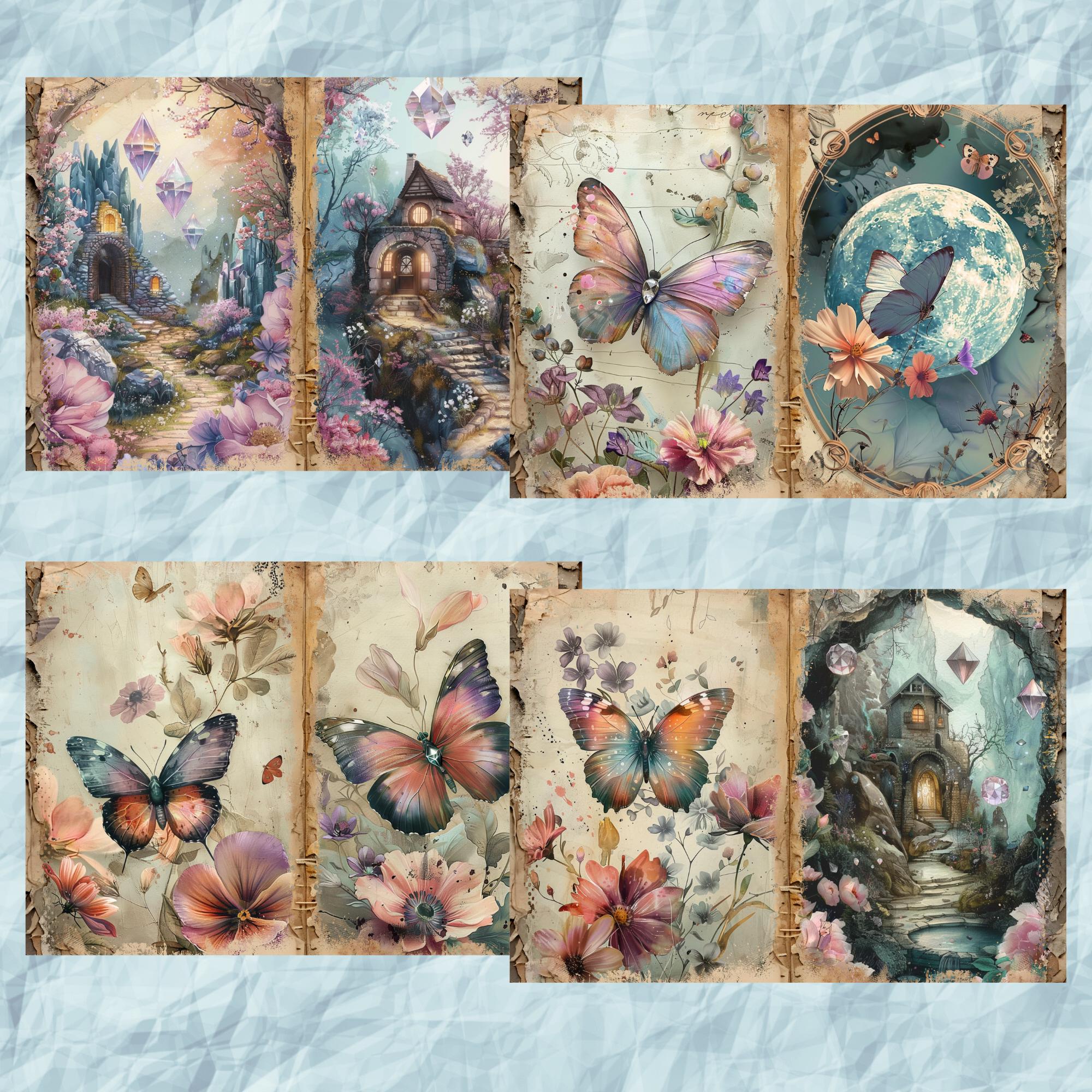 Lady Butterfly Junk Journal Kit Printable, Butterfly Junk Journal ...