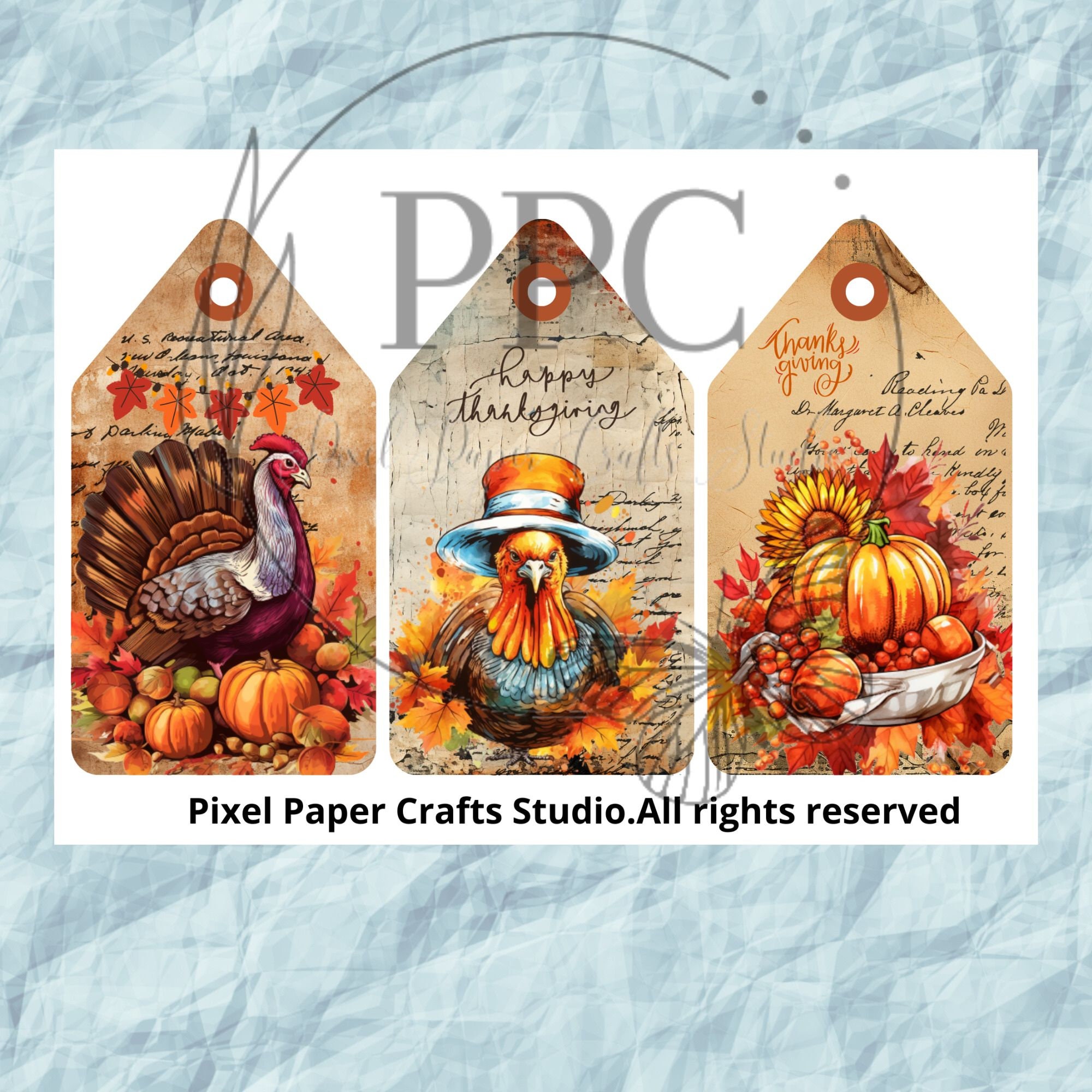 Printable Thanksgiving Tags, Digital Fall Tags, Vintage Thanksgiving ...