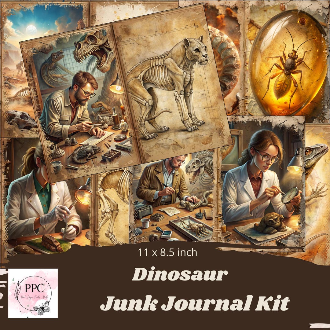 Dinosaur Junk Journal Kit Printable, Dinosaurs Journal, Journal ...