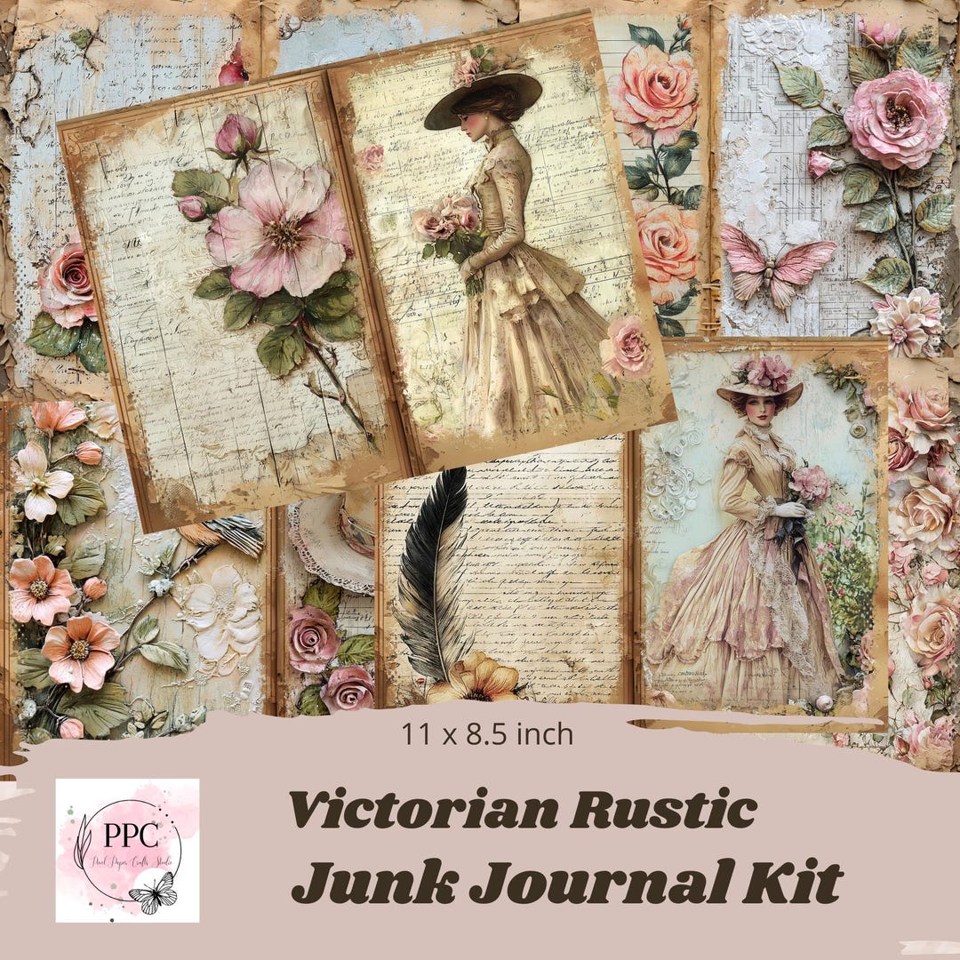 Victorian Rustic Junk Journal Kit, Vintage Junk Journal, Junk Journal ...