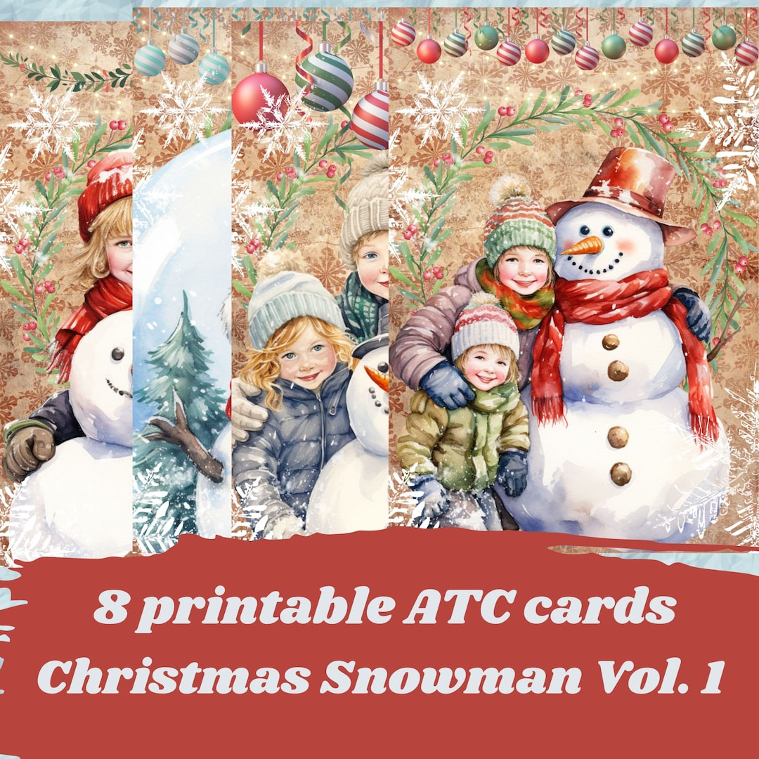 Printable Christmas Snowman Cards Printable Digital Download - Etsy