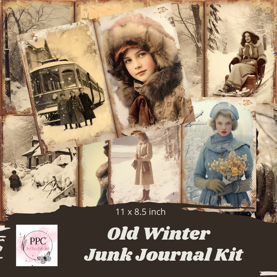 Old Winter Junk Journal Kit Printable, Winter Junk Journal, Old Winter ...