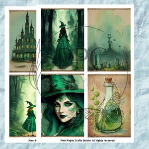 Vintage Forest Witch Cards Printable, Junk Journal Cards, Magic Journal ...