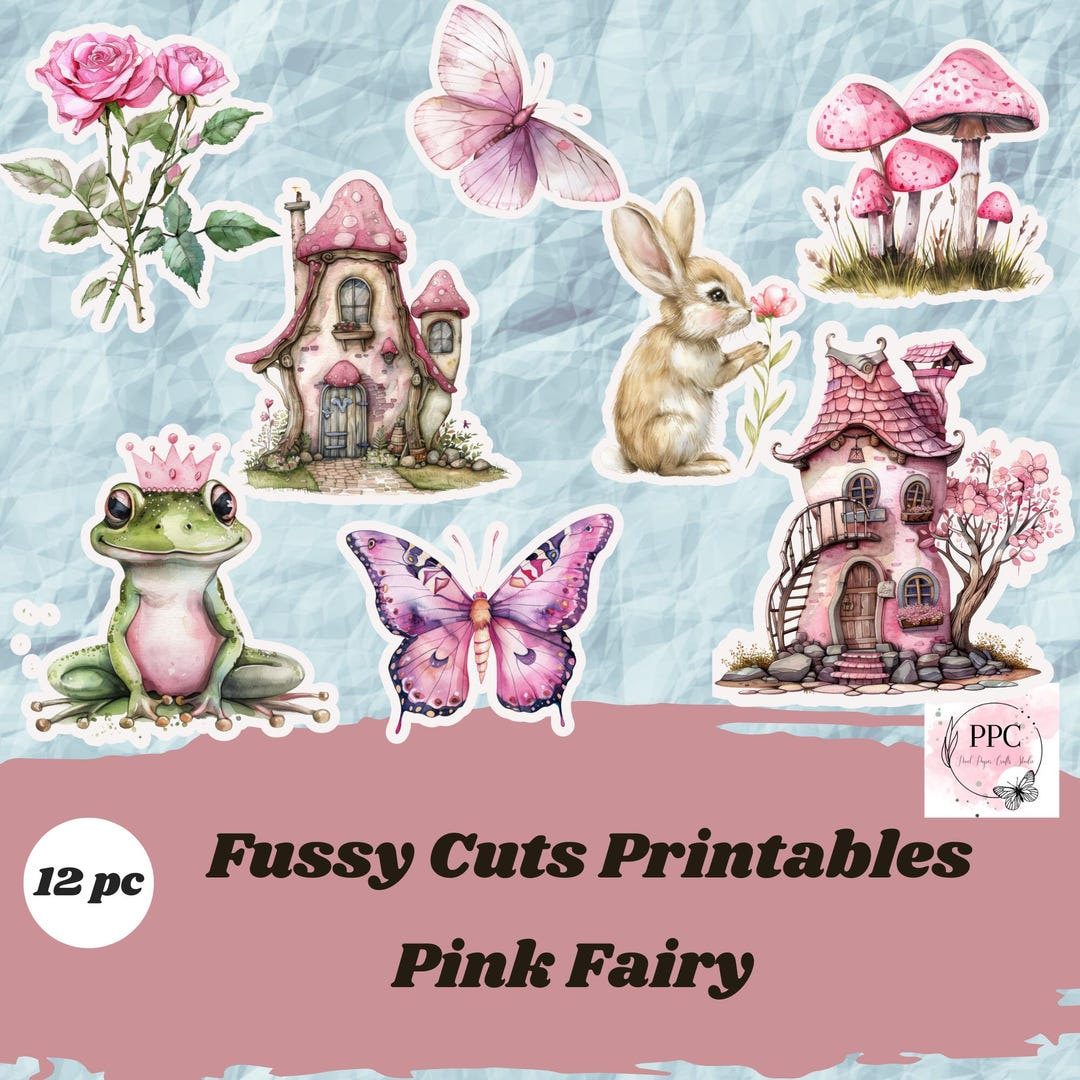 Pink Fairy Fussy Cuts Printables, Fairies Ephemera for Junk Journal ...