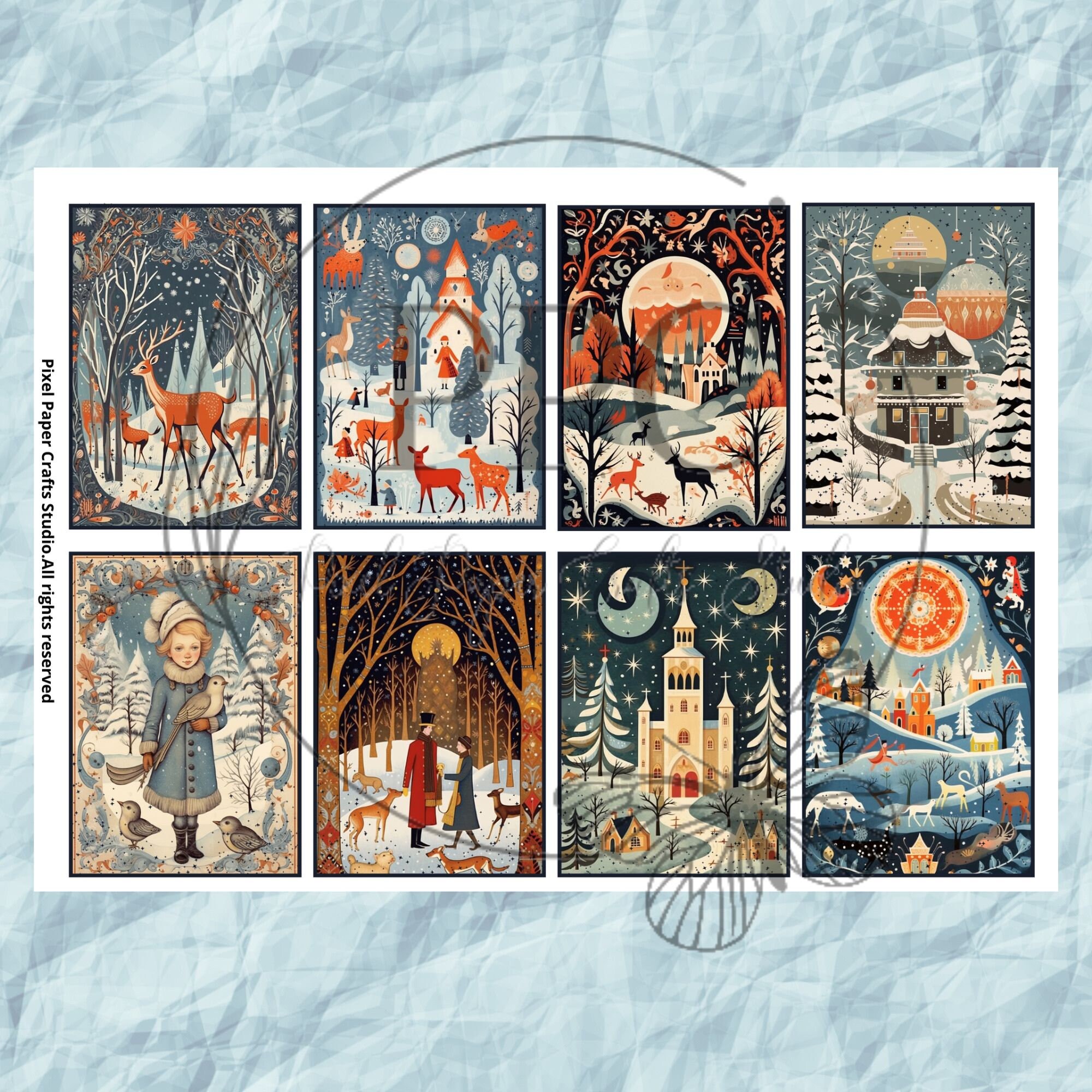 Vintage Christmas ATC Cards Printables, Digital ATC Cards for Junk ...