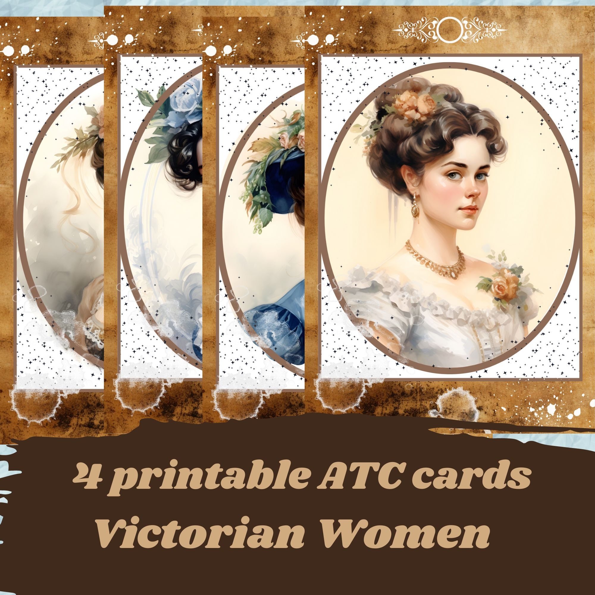 Victorian Women Printable Cards Digital ATC Cards Junk - Etsy