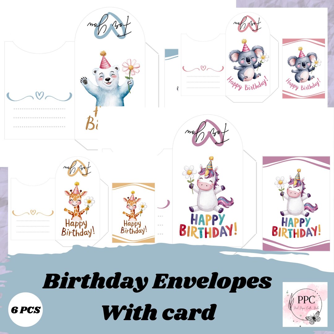 Envelopes With Card for Birthday, Birthday Money Envelopes for Kids ...