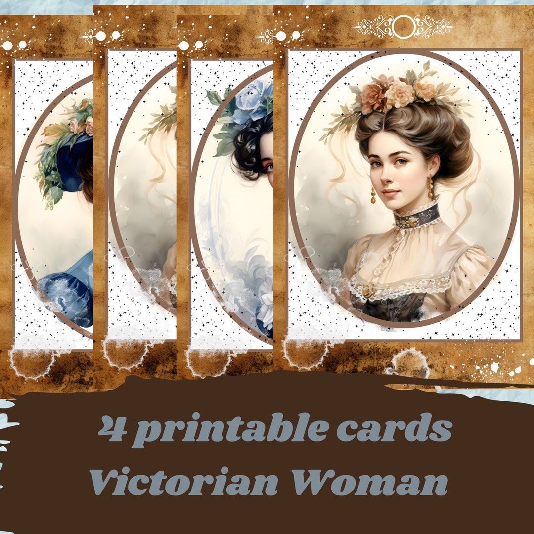 Victorian Women Printable Cards, Digital Cards, Junk Journal Cards ...
