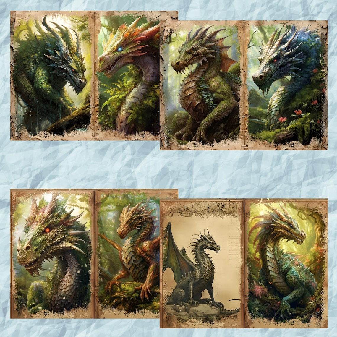 Dragon Junk Journal Kit Printable, Dragon Junk Journal, Dragon Journal ...