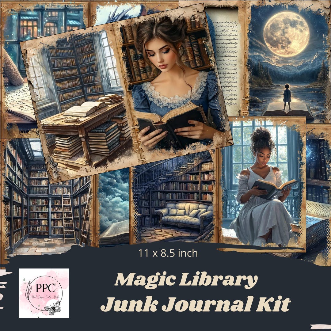Magic Library Junk Journal Kit, Booklovers Junk Journal, Junk Journal ...