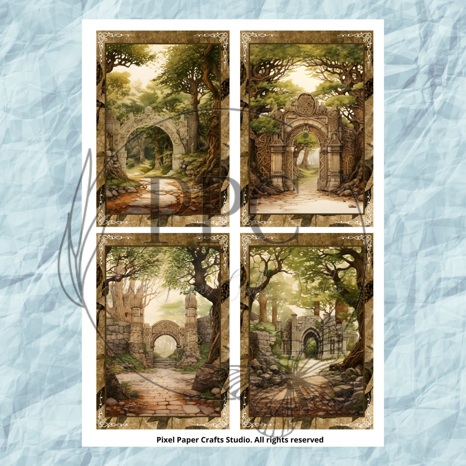 Celtic Printable Cards, Digital Cards, Digital Paper, Digital Junk ...