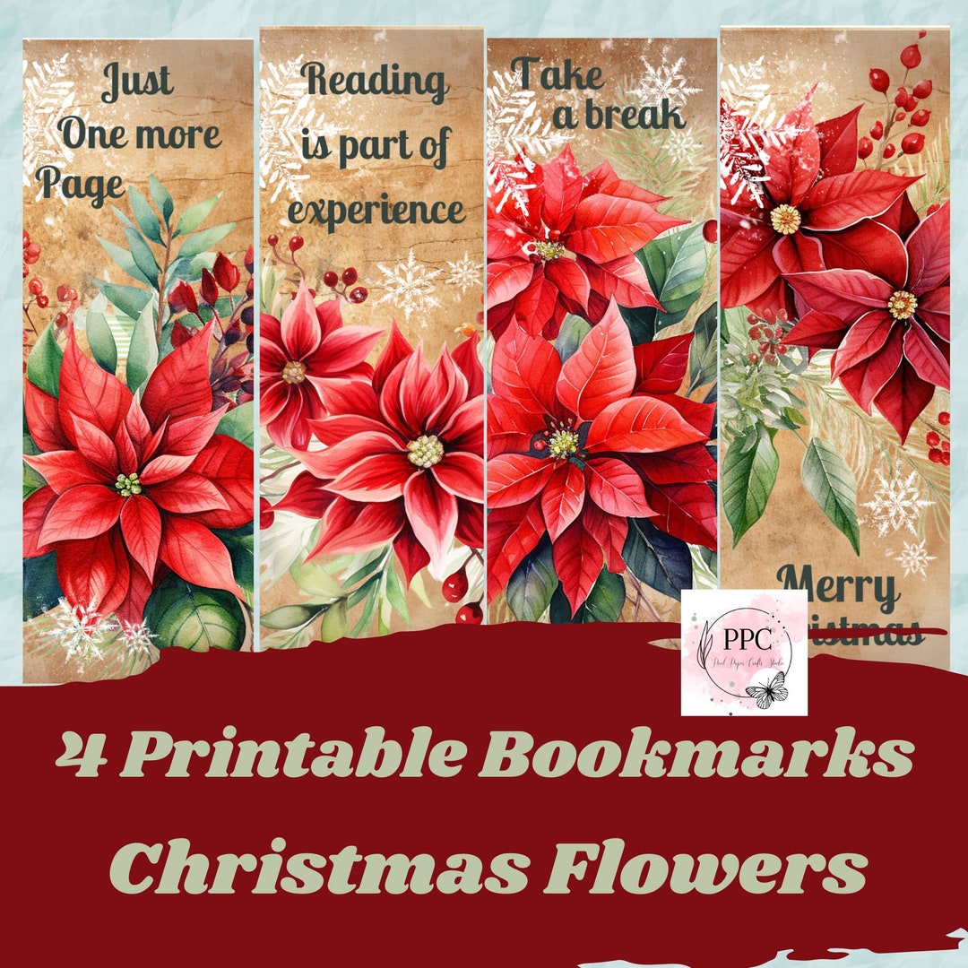 Christmas Bookmarks, Printable Christmas Page Marker, Christmas ...