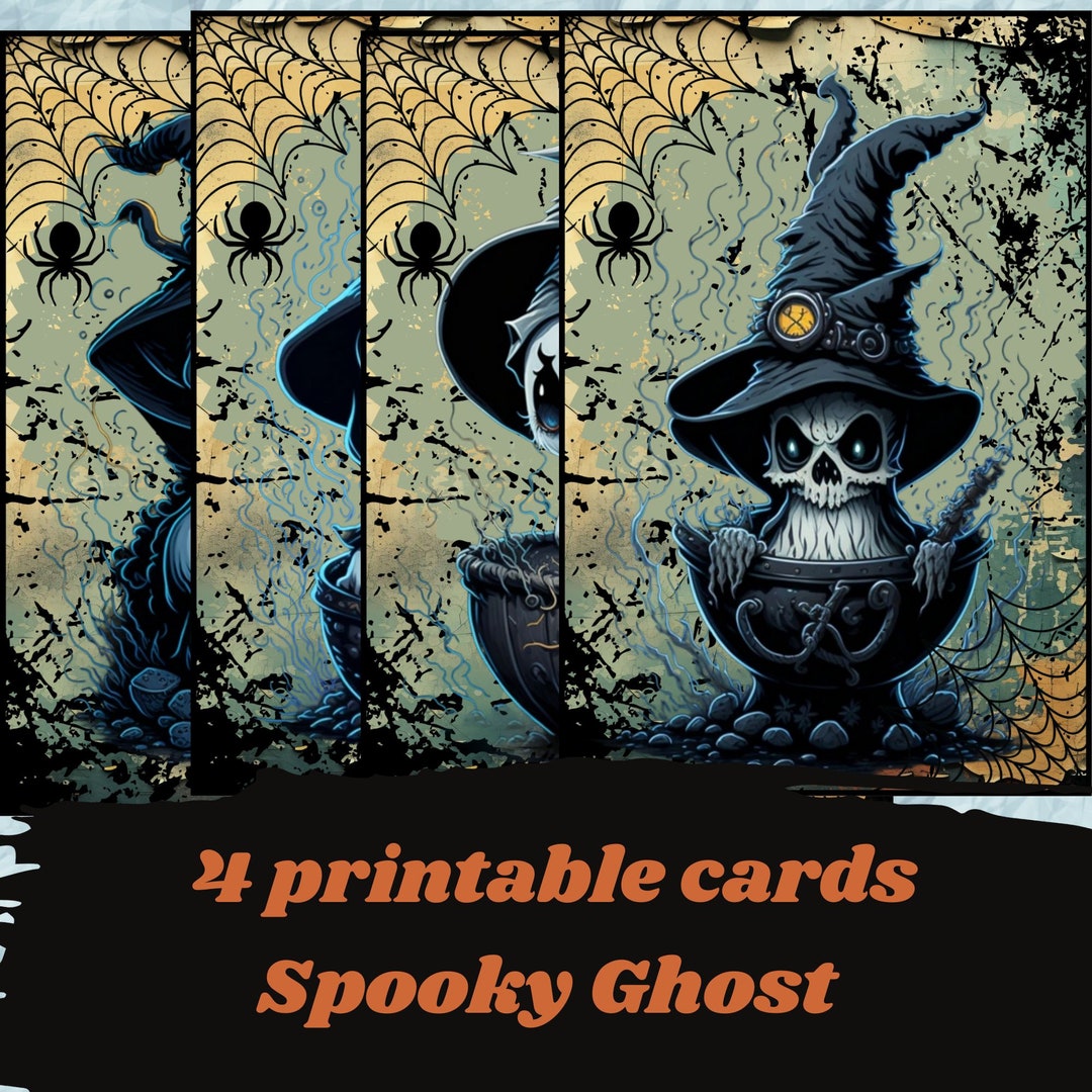 Cards Spooky Halloween Ghosts Printable Junk Journal Cards - Etsy