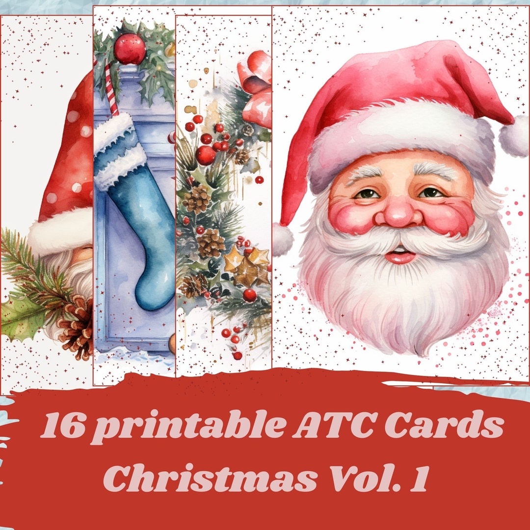 Christmas ATC Cards Printables Digital ATC Cards for - Etsy