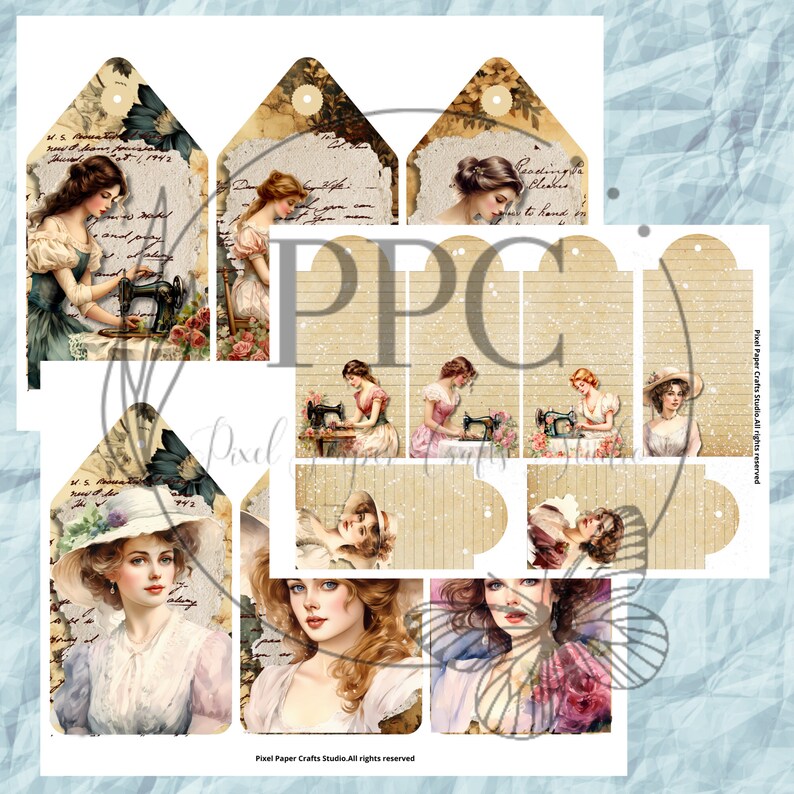 Victorian Women Junk Journal Kit Printable, Vintage Women Junk Journal ...