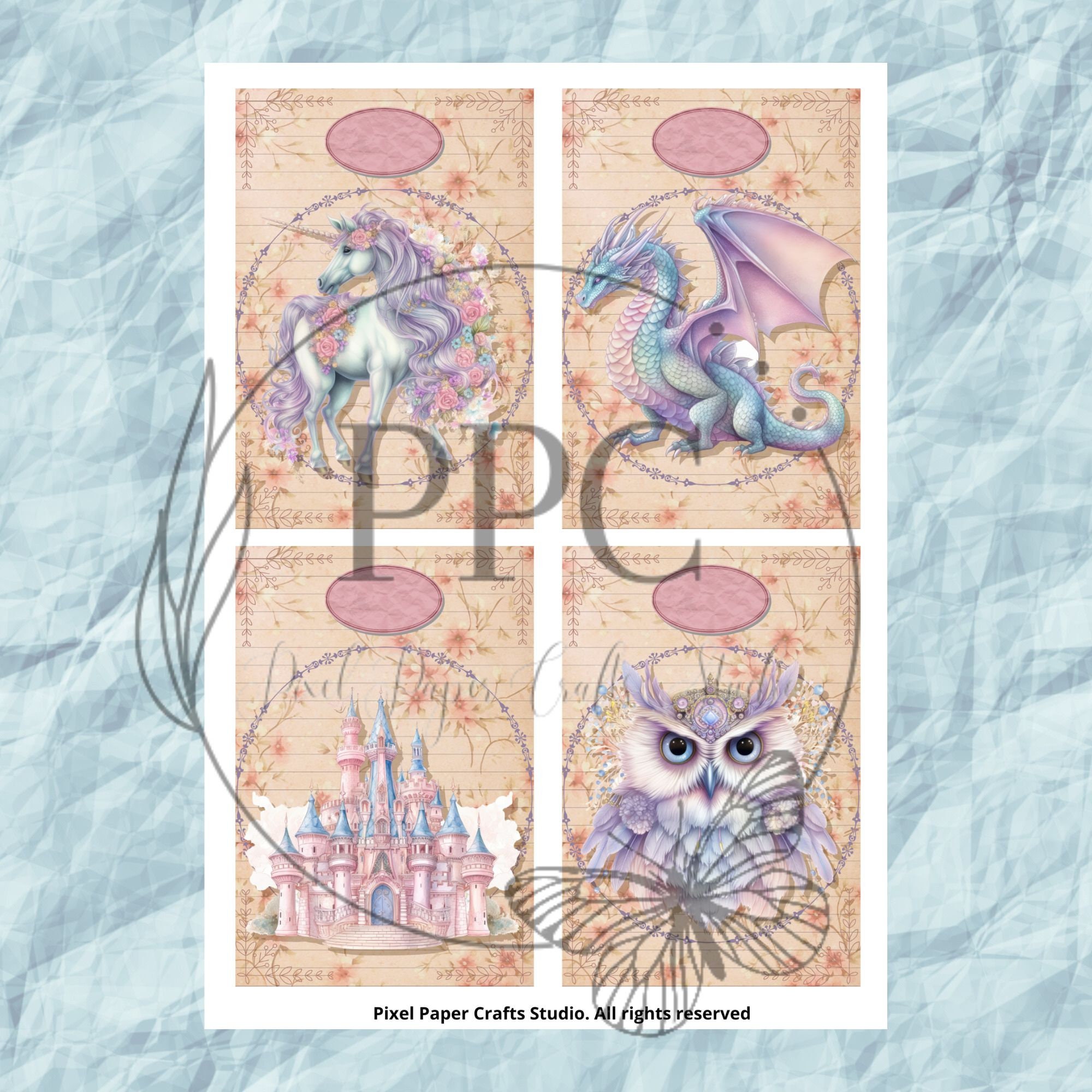 Fairy Tale Cards Printable Junk Journal Cards Digital Paper - Etsy