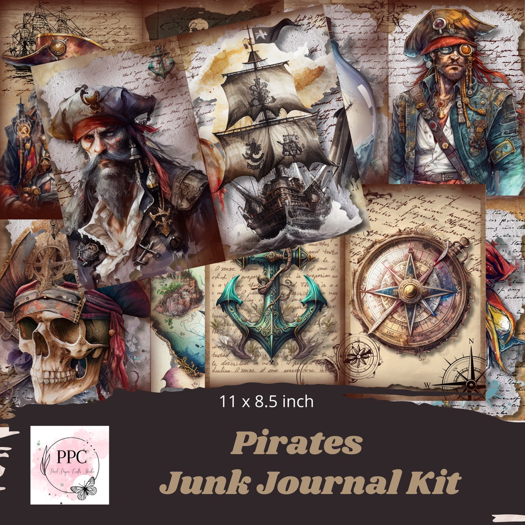 Vintage Pirate Junk Journal Kit Printable, Pirates Junk Journal ...