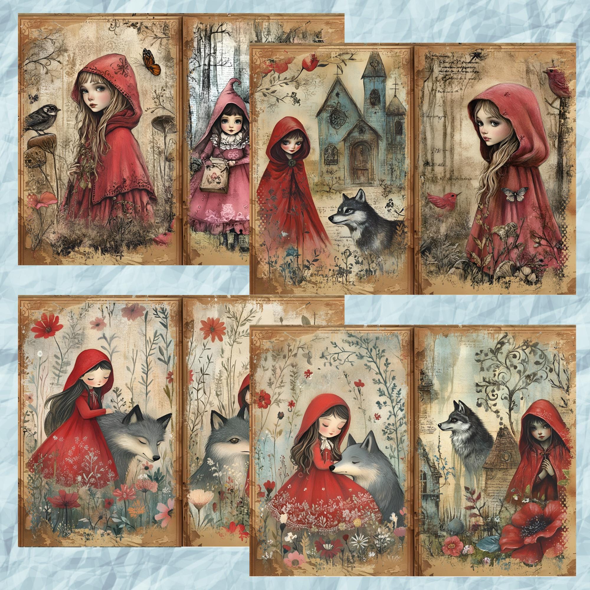 Retro Little Red Junk Journal Kit Printable, Junk Jurnal Supplies ...